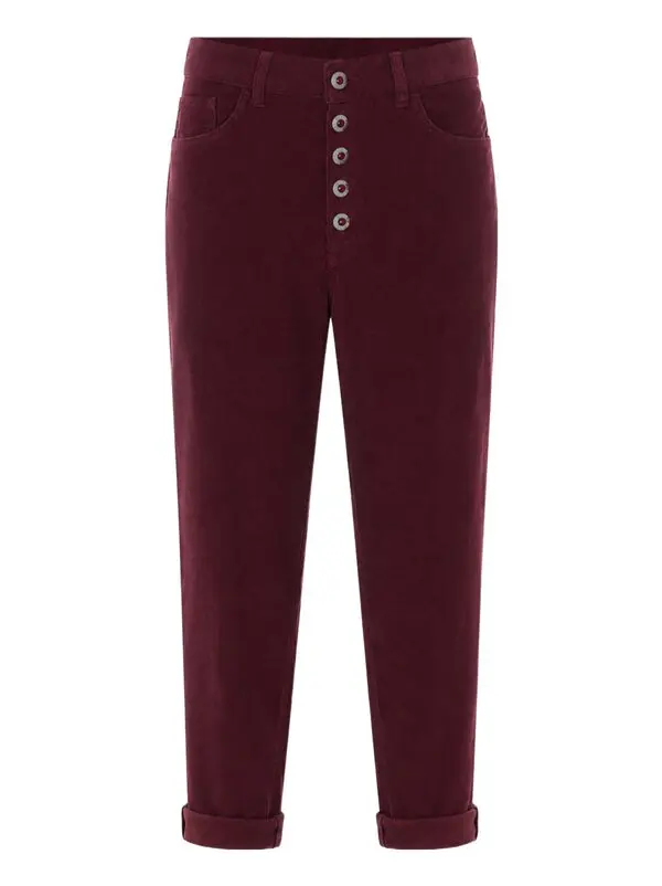 DONDUP Corduroy Tapered Leg Trousers With Button Fly - Brown