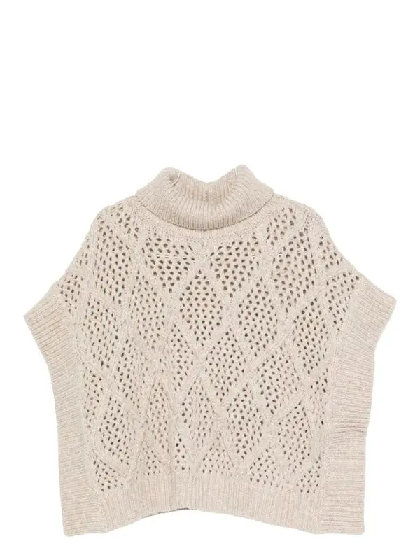 Peserico Open-knit Turtleneck Sweater - Nude