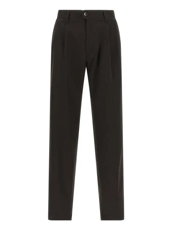 Incotex Tailored Wool Blend Trousers With Belt Loops - Brown