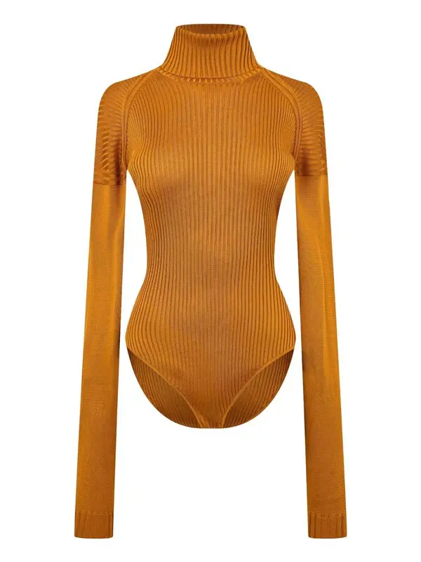 Bottega Veneta Ribbed Turtleneck Bodysuit - No