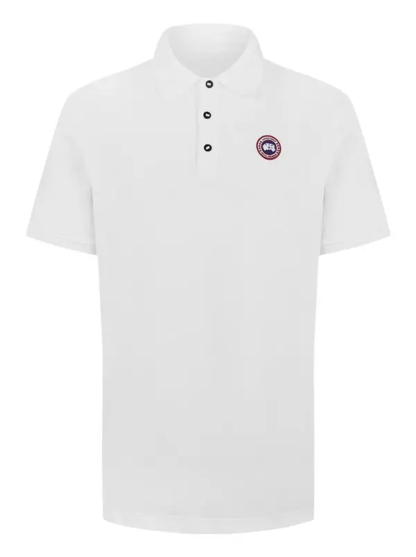 Canada Goose Logo Crew Neck Polo Shirt - White