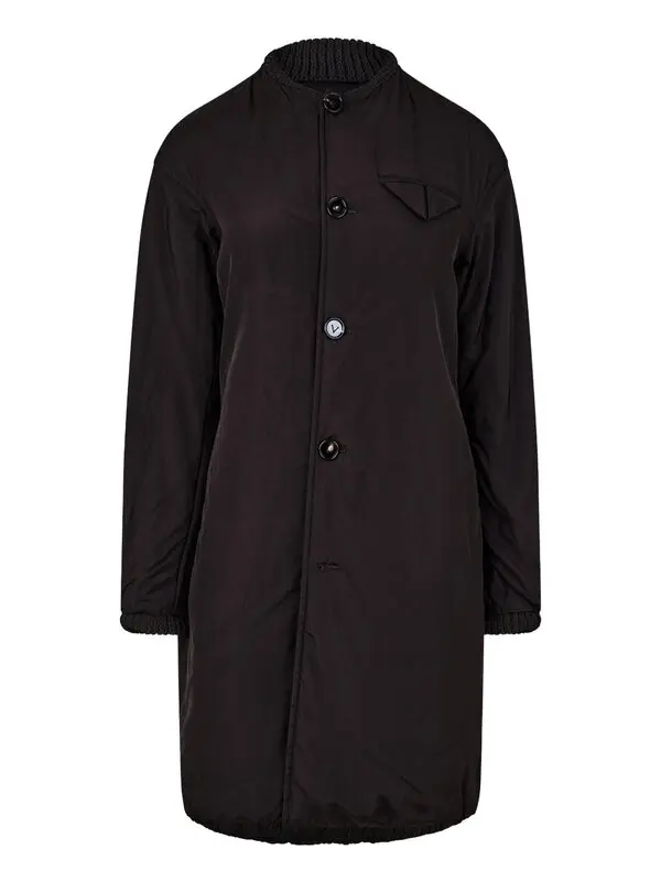 Bottega Veneta Quilted Stand Collar Coat - Black