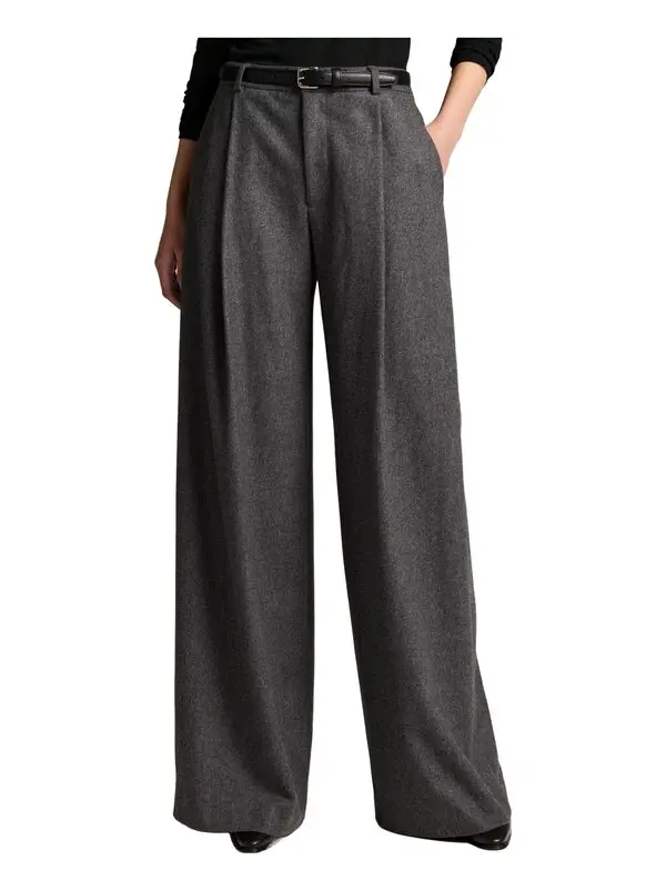 Vince Camille Wide-leg Flannel Trousers - Grey