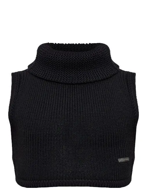 Dsquared2 Cropped Turtleneck Vest - Black