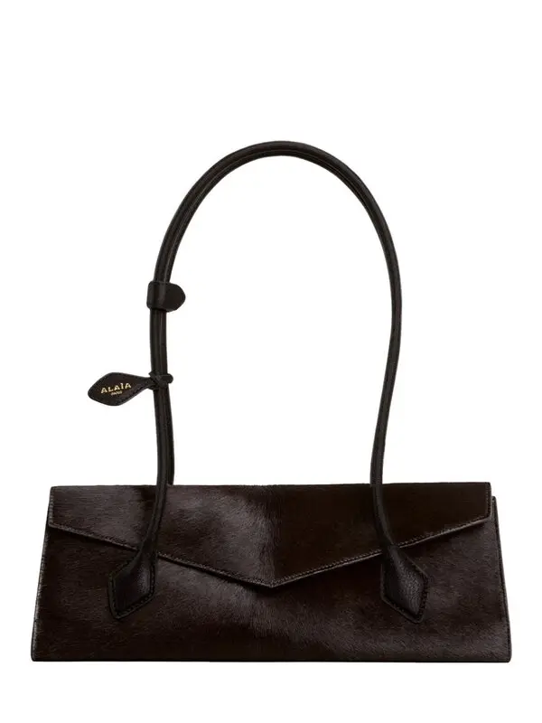 Alaïa Le Teckel Flap Medium Bag In Haircalf - Chocolate