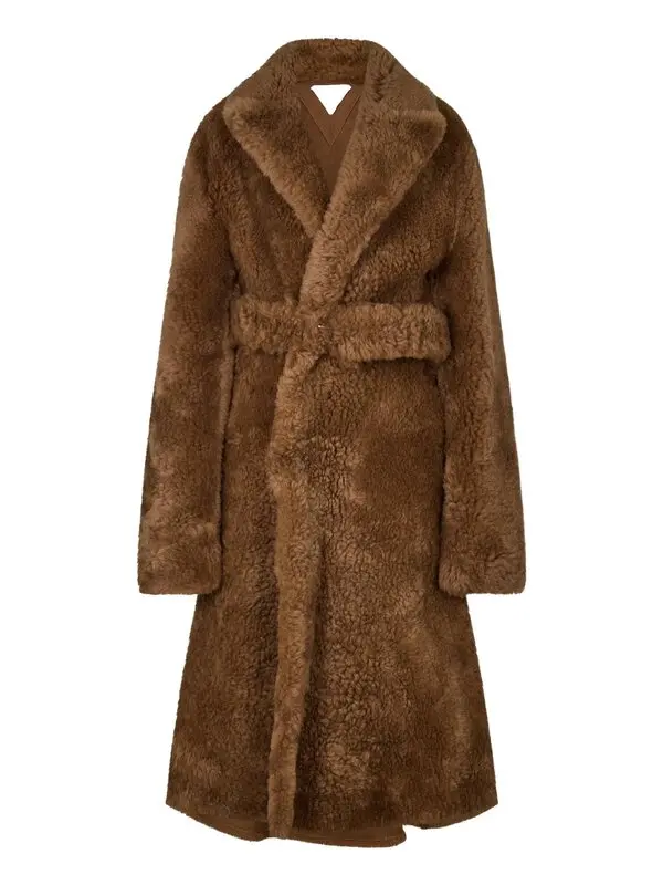 Bottega Veneta Textured Teddy Coat - Brown