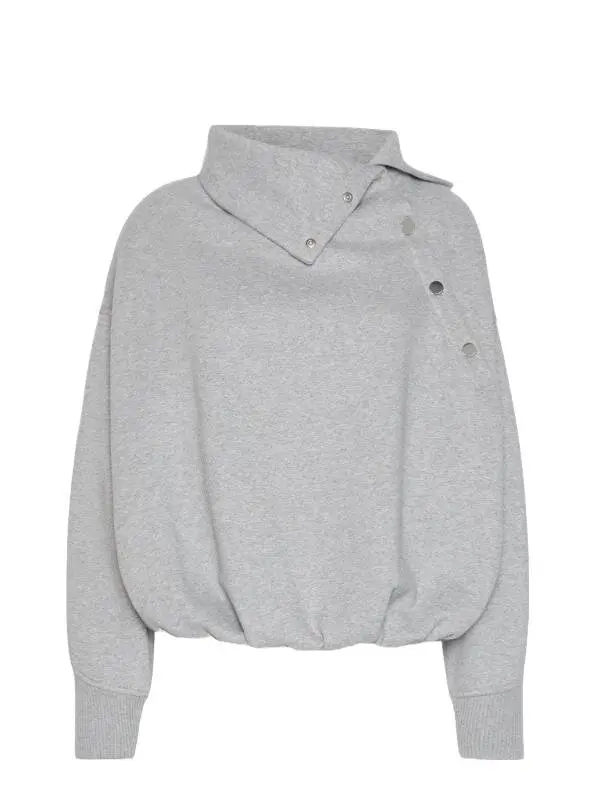 Sportmax Asymmetrical Press-stud Sweatshirt - Light Gray
