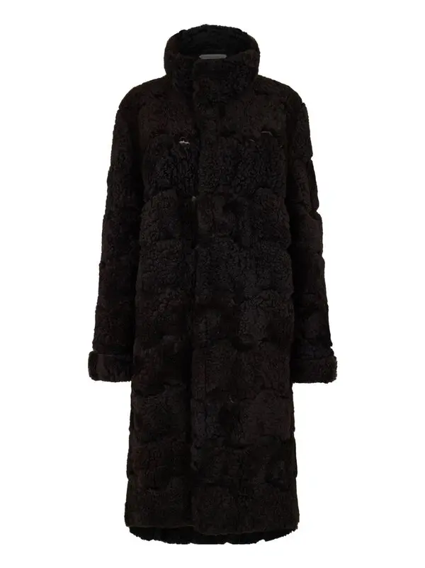 Bottega Veneta Long Fur Coat - Black