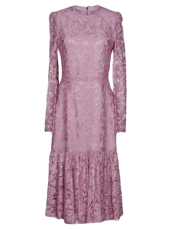 Dolce & Gabbana Lace Long-sleeve Dress - Pink