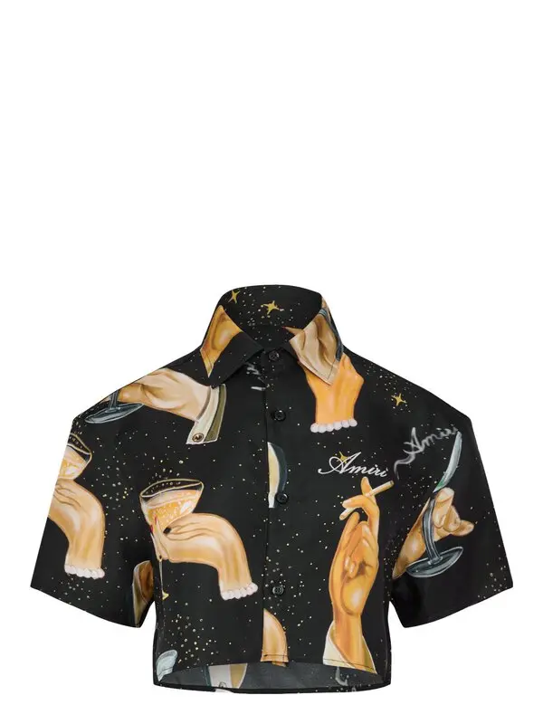 Amiri Printed Silk Shirt - Black