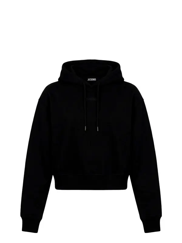 Jacquemus Solid-color Logo Hoodie - Black