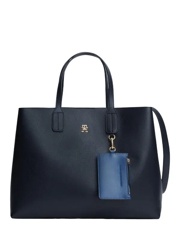 Tommy Hilfiger Structured Satchel Bag With Top Handles - Blue