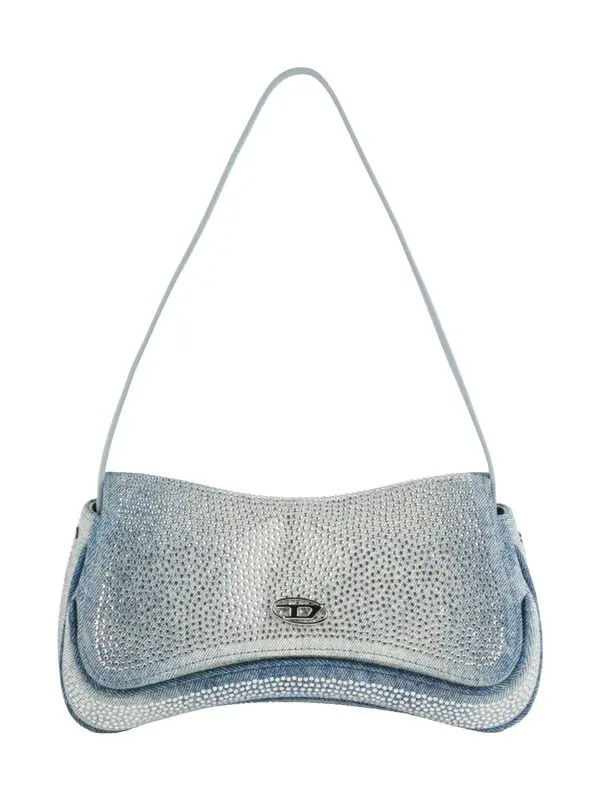 DIESEL® Medium Denim Tote Bag With Crystal Embellishments - Blue