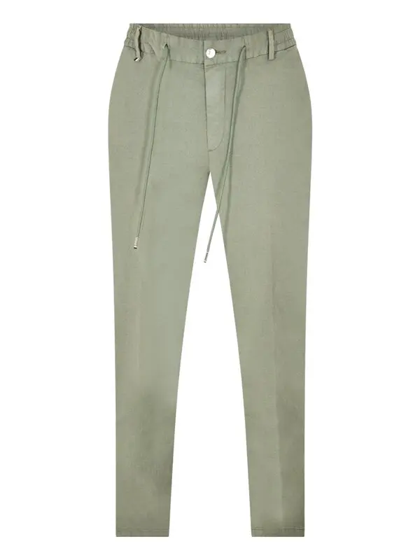 Hugo Boss Sagegreen Drawstring Blend Casual Trousers - Gray
