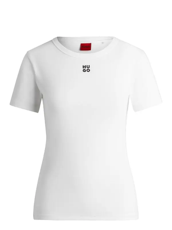 Hugo Boss Cotton T-shirt With Logo Detail - White