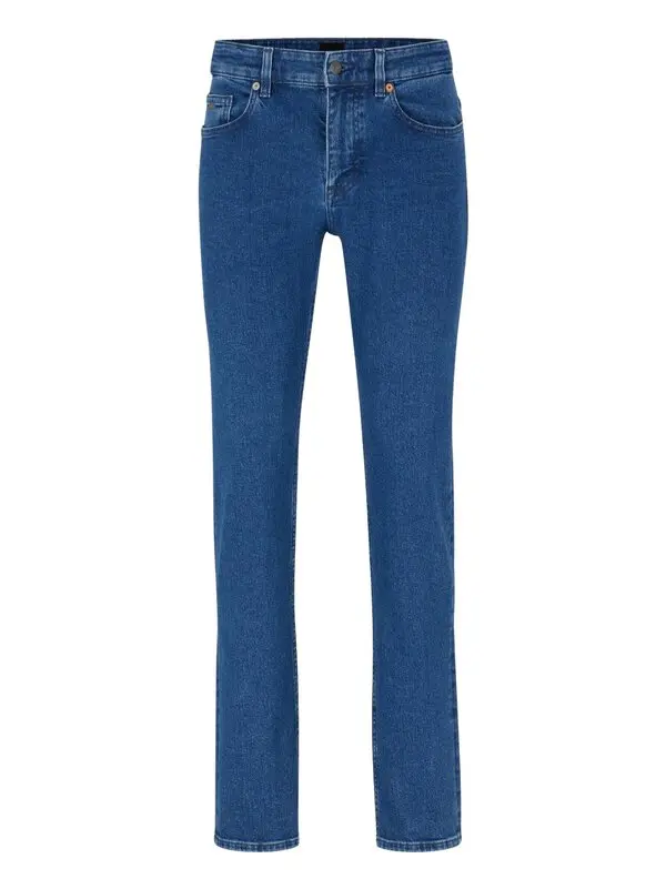 Hugo Boss Dark Raw Straight Leg Jeans - Blue