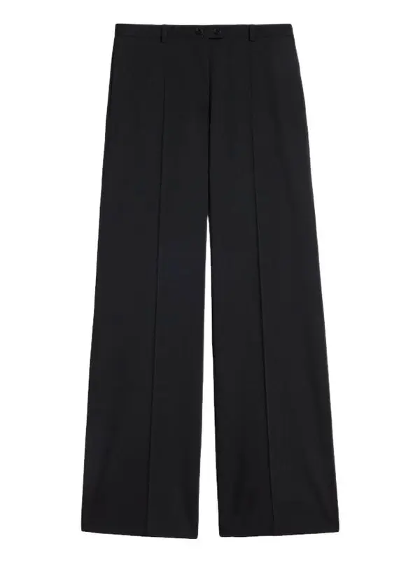 JIL SANDER Wool Canvas Trousers - Black