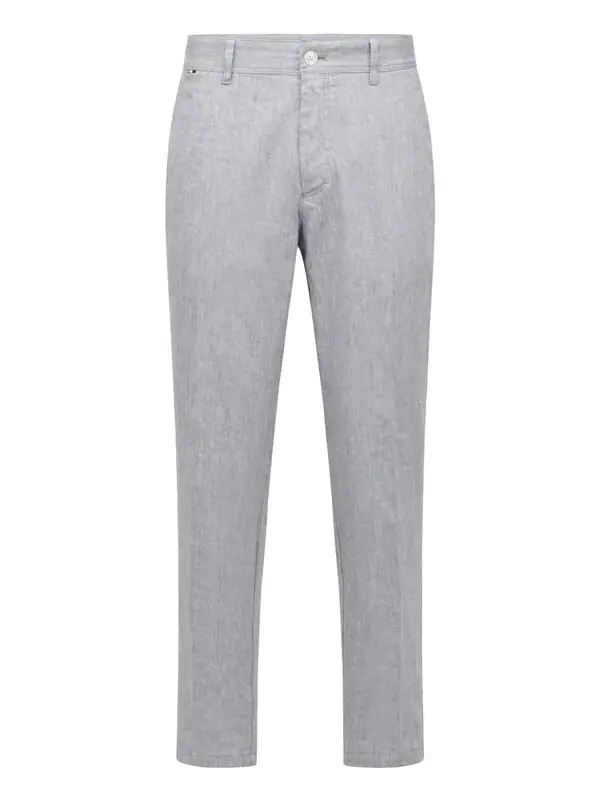 Hugo Boss Light Heathergrey Flatfront Cropped Chinos - Blue