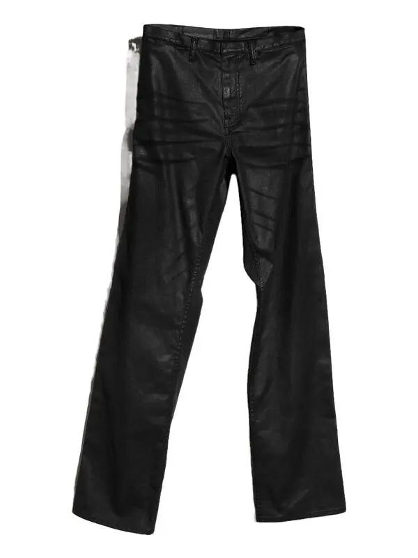 Gucci Coated Cotton Twill Denim Pants With Web - Black
