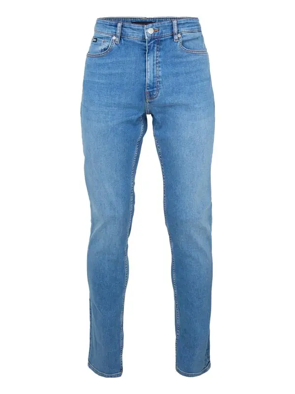 Hugo Boss Slim Fit Jeans With Button Fly And Natural Fade - Blue