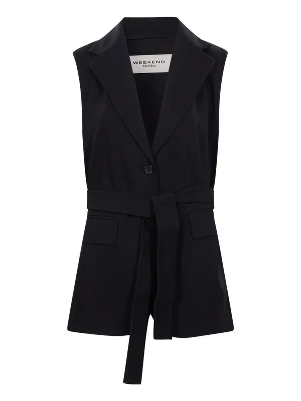 Max Mara Milano-knit Jersey Gilet - Black