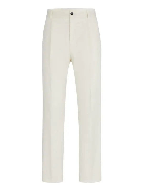 Hugo Boss Pleated Straight-leg Trousers - White