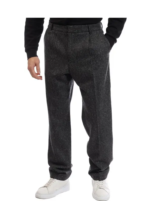 Hugo Boss Tailored Wool Blend Suit Trousers - Grey
