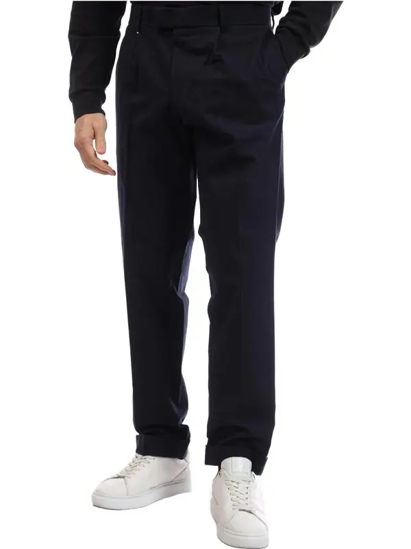 Hugo Boss Straight Leg Tailored Trousers - Blue