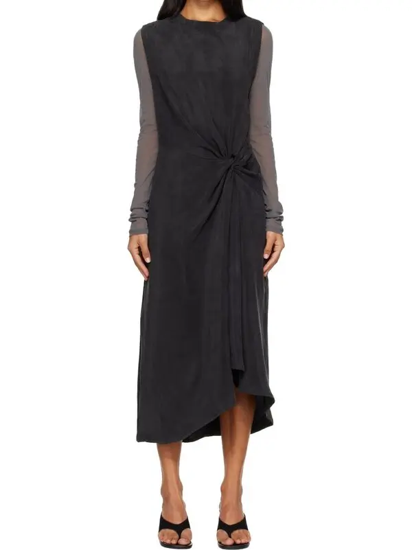Studio Nicholson Knotted Midi Dress - Black