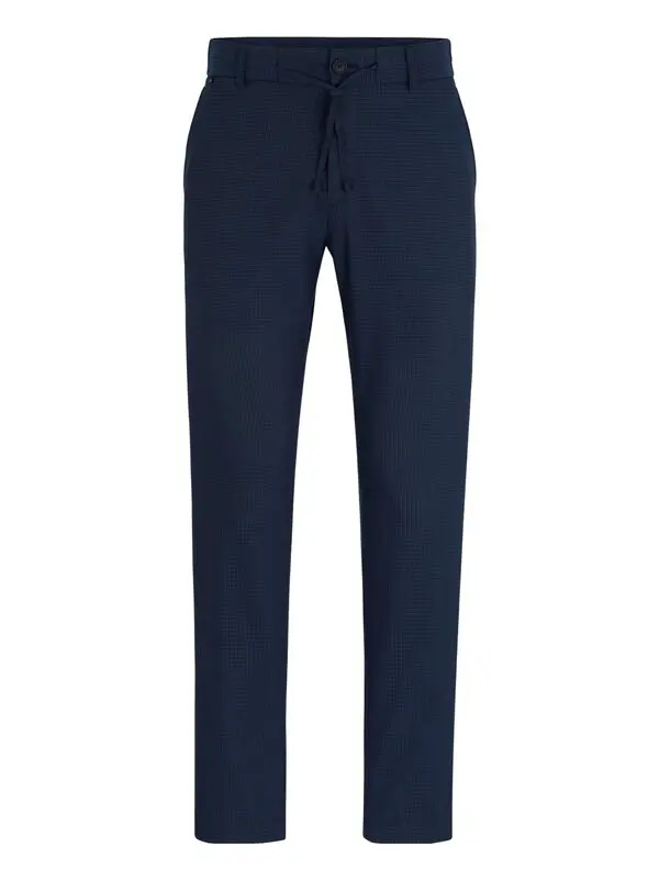 Hugo Boss Navy Drawstring Casual Trousers - Blue