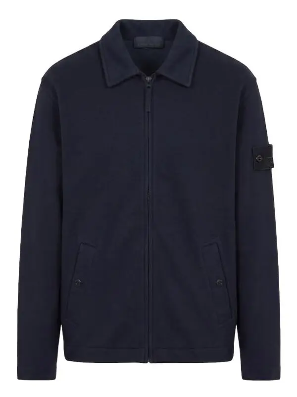 Stone Island Comfort-fit Zip-up Collared Sweatshirt - Blue