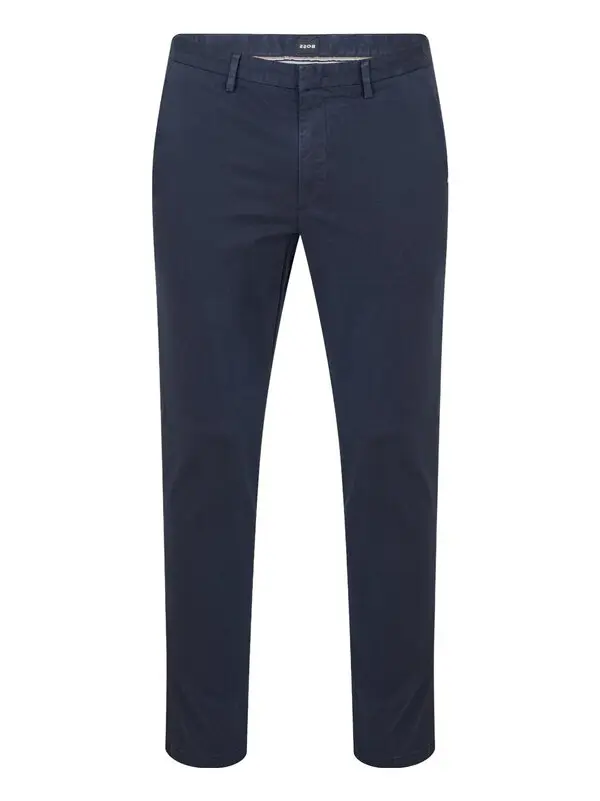 Hugo Boss Navy Twill Chino Trousers - Blue