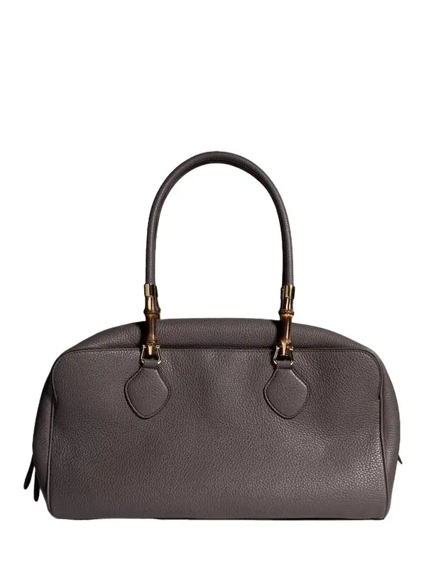 Gucci Large Bamboo Top Handle Bag - Dark Gray