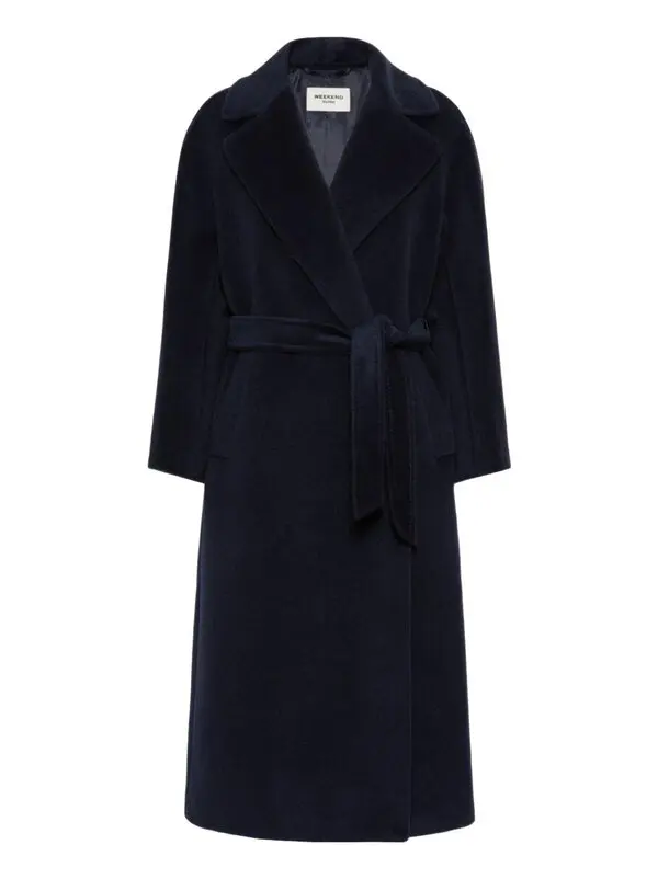 Max Mara Wool Alpaca Blend Teddy Coat - Navy