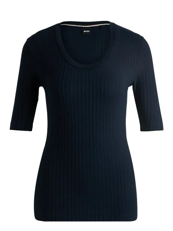 Hugo Boss Ribknit Top - Blue