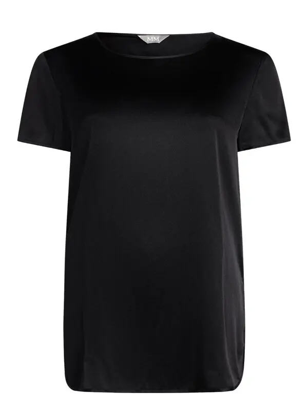Max Mara Solid Satin Top - Black