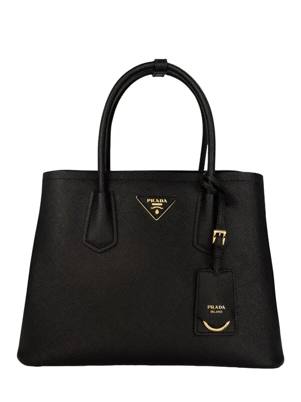 Prada Solid Color Top Handle Bag - Black