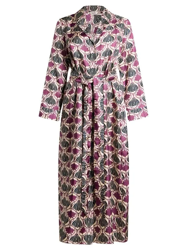 Max Mara Printed Silk Shirt Dress - Ivory