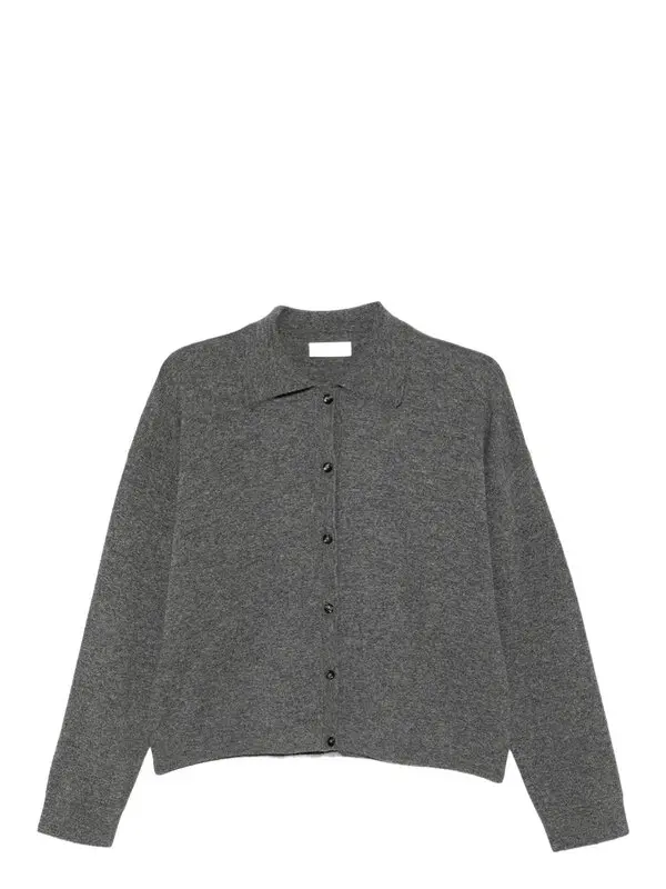 ROBERTO COLLINA Polo Collar Button-front Knit Cardigan - Black