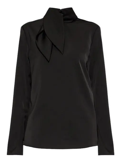 Emporio Armani Satin Bow-neck Top - No
