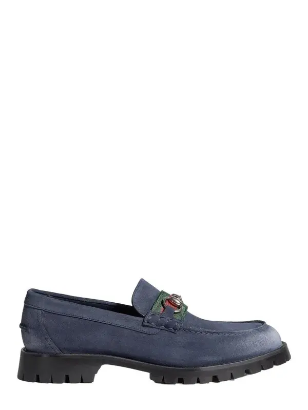 Gucci Loafer With Horsebit And Lug Sole - Blue