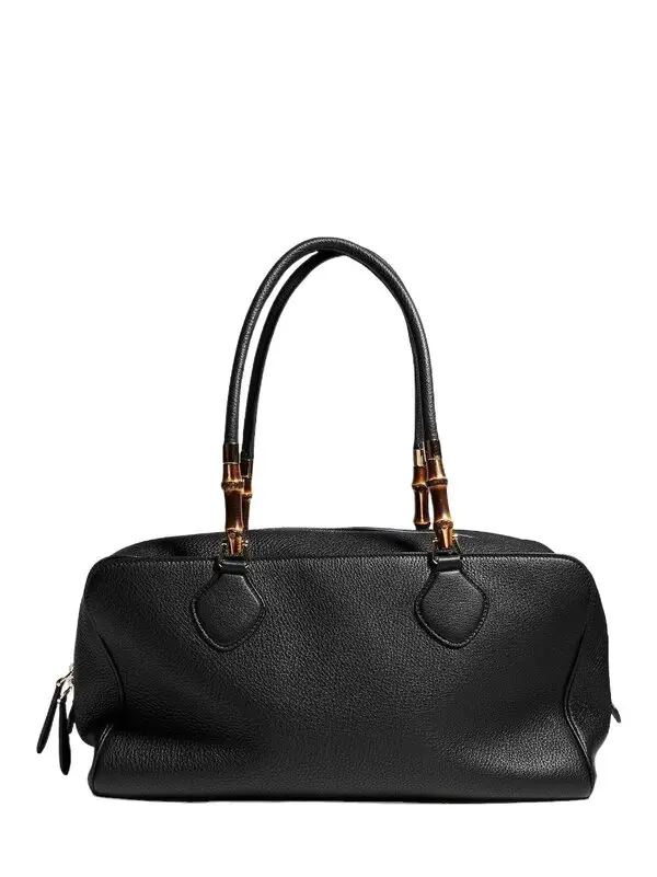 Gucci Large Boston Bag With Bamboo Accents - Black