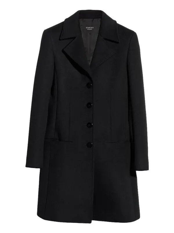 Gucci Tailored Coat With Engraved Details - Black