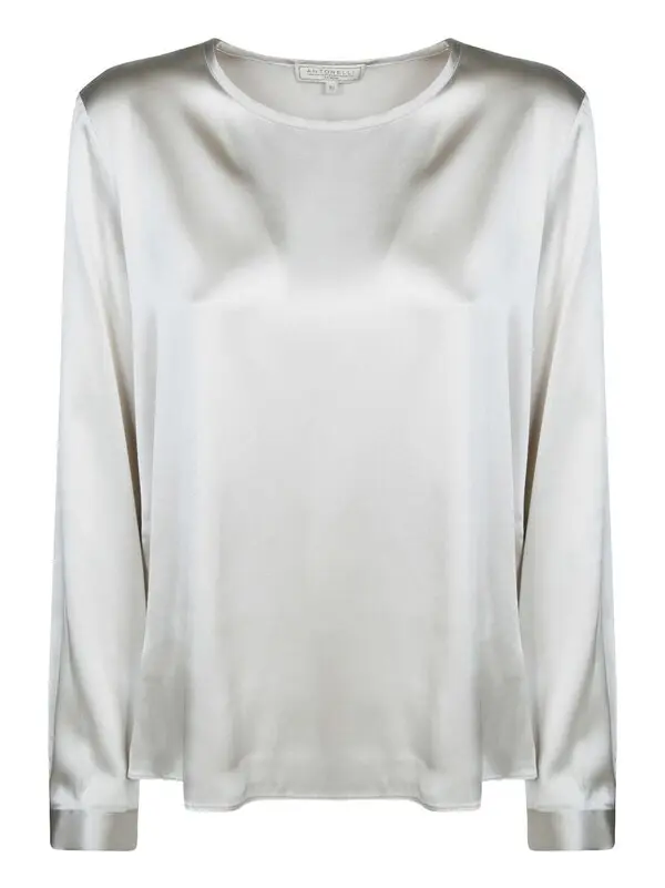 Antonelli Firenze Satin Long Sleeve T-shirt - White
