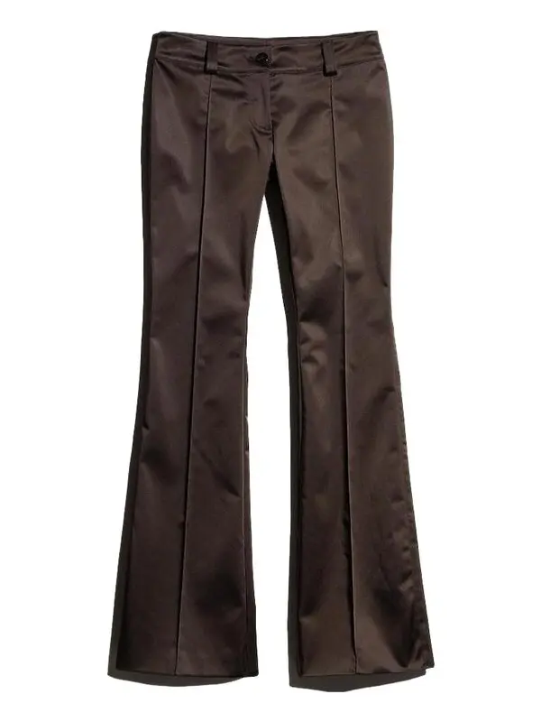 Gucci Stretch Acetate Duchesse Flare Pants - Dark Brown