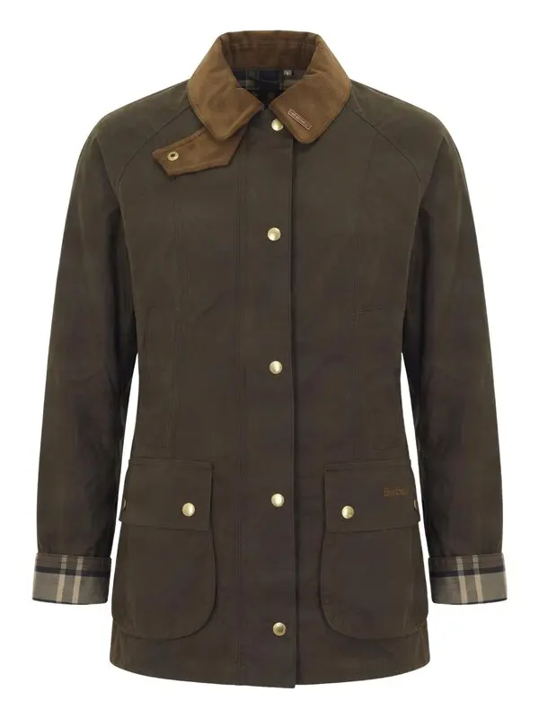 Barbour Icons Beadnell Wax Jacket With Corduroy Trim - Beech Brown