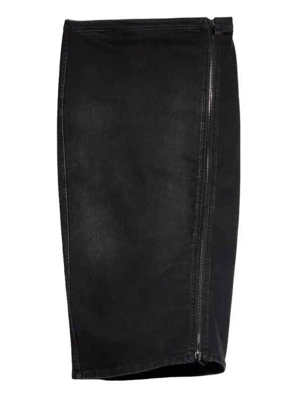 Gucci Fitted Denim Skirt With Side Opening - Black