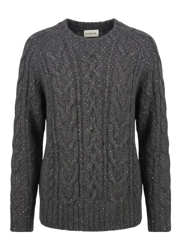 P.a.r.o.s.h Cable-knit Crewneck Jumper - Grey