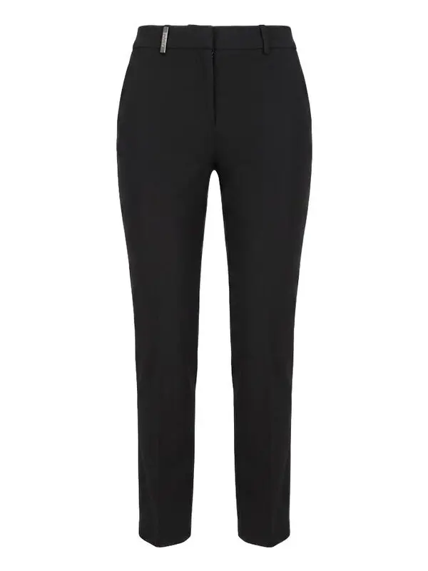 Peserico Slim-fit Trousers With Belt Loops - Black