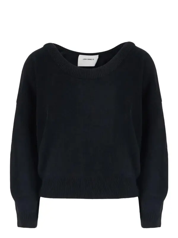 LISA YANG Doria Scoop Neck Sweater - Black